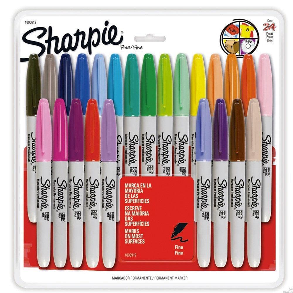 Set 24 Marcadores Sharpie Permanentes Punta Fina Colores – Kreateca